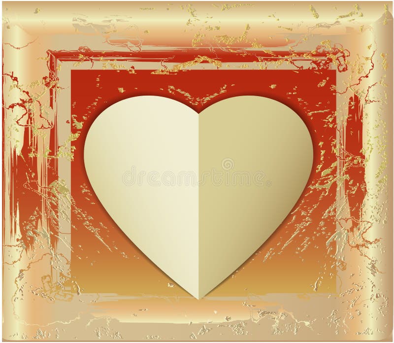 Vintage Cracked Scroll of Parchment with Paper Heart Stock Vector ...