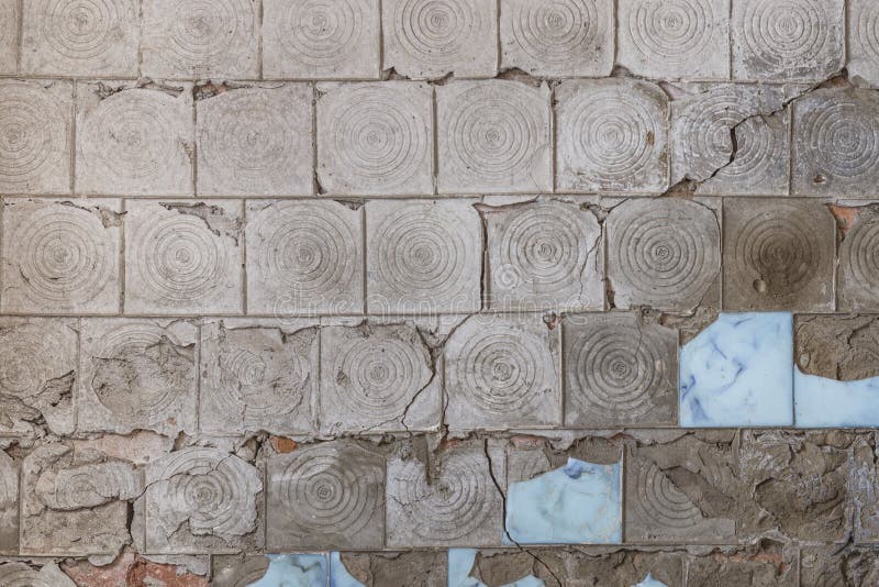 Vintage Cracked Wall Grey Tile Texture Background. Stock Photo - Image ...