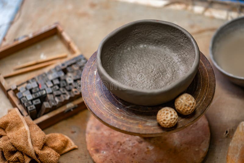 Vintage Crafting Tools for Work with Clay and Accessories Amidst a ...