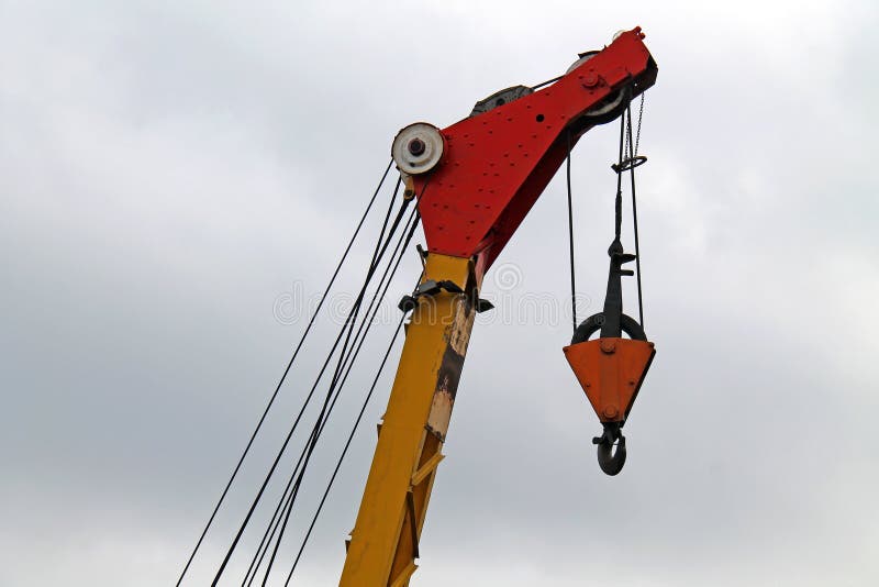 Old Vintage Crane with Bucket Removes Coal from a Lot To Load a Stock ...