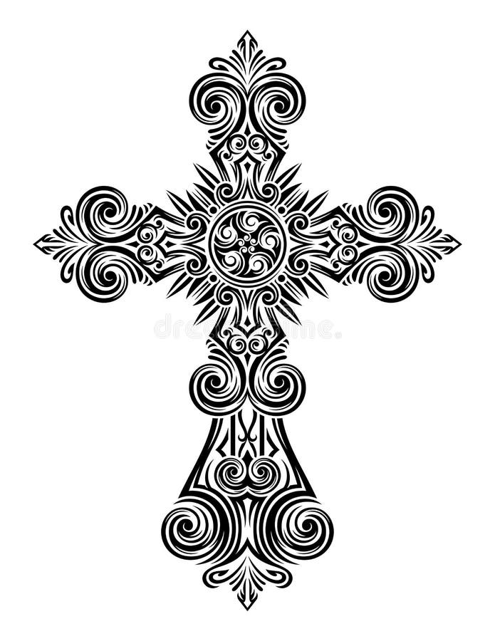Antique Christian Cross Vector Stock Vector - Illustration of crucifix ...