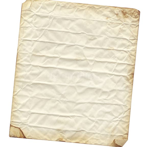 Vintage Crumpled Lined Paper with Aged Texture for Background Stock ...