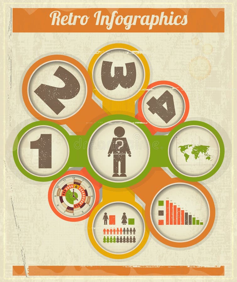 Vintage Infographics Design Elements Stock Vector - Illustration of ...
