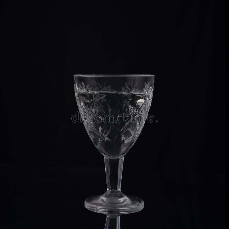 Vintage Crystal Shot Glass of Vodka on Black Background Stock Image ...