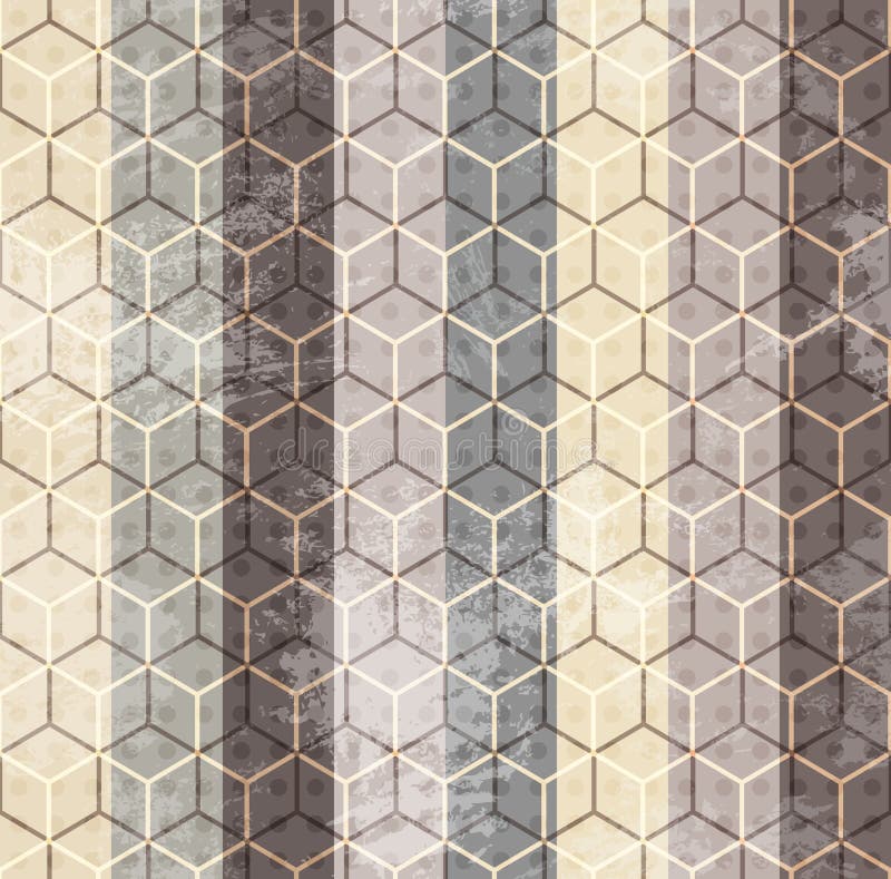 Abstract Cubes Seamless Pattern with Grunge Effect Stock Vector ...