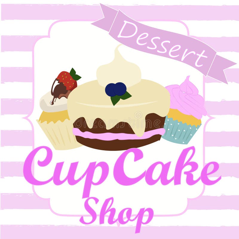 Vintage Cupcake Poster Design Stock Vector - Illustration of celebrate ...