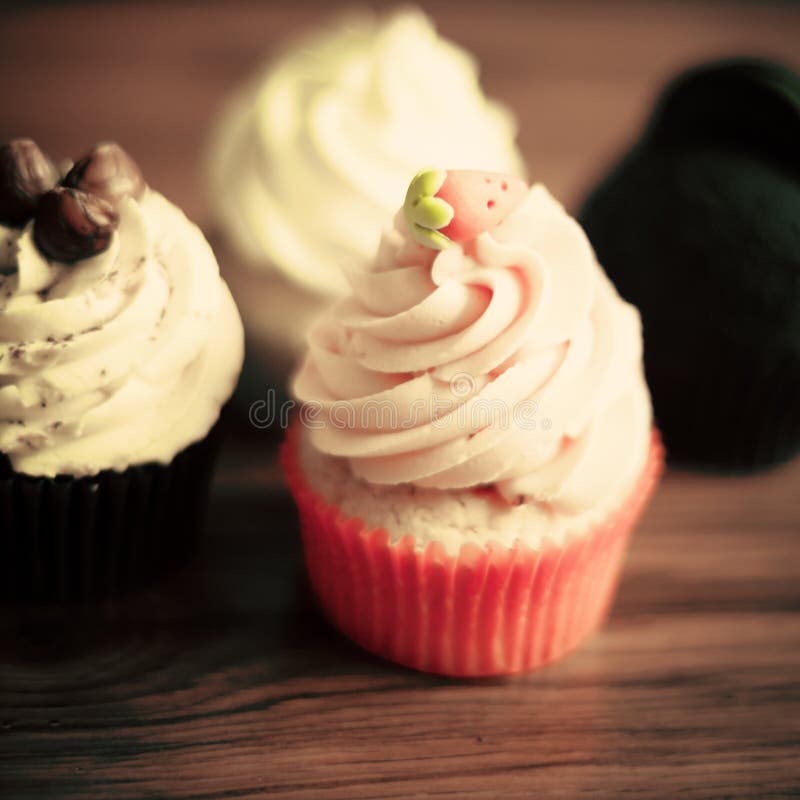 Vintage Cupcakes stock photo. Image of festive, green - 42474486