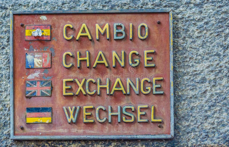 Vintage Currency Exchange Sign...IMAGE Stock Image - Image of dollar ...