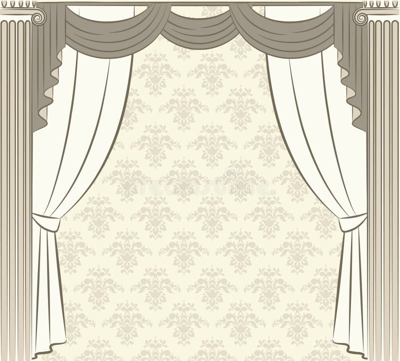The vintage curtain stock vector. Illustration of household - 21033924