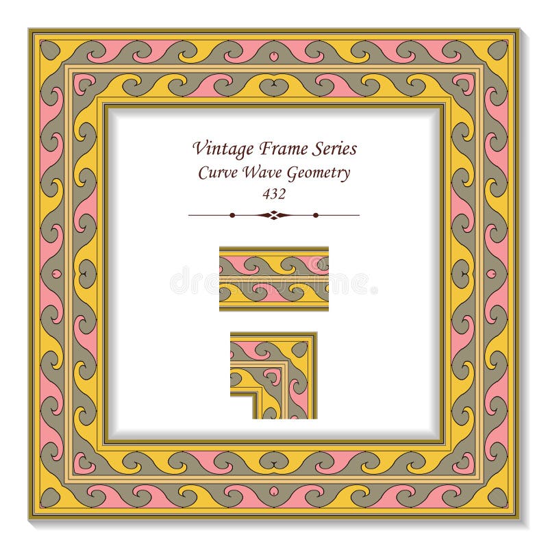 Vintage 3D Frame 432 Curve Wave Geometry Stock Vector - Illustration of ...