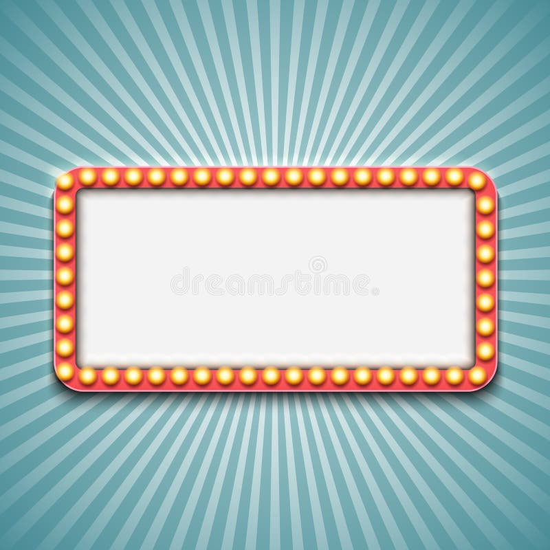 Vintage 3d Light Retro Frame. Vector Illustration Stock Illustration ...
