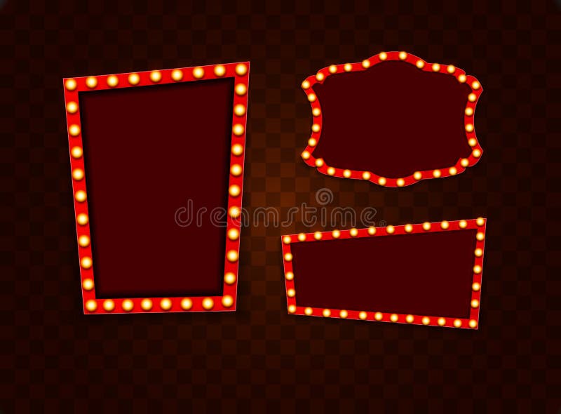 Vintage 3d Light Retro Frames. Vector Illustration Stock Vector ...