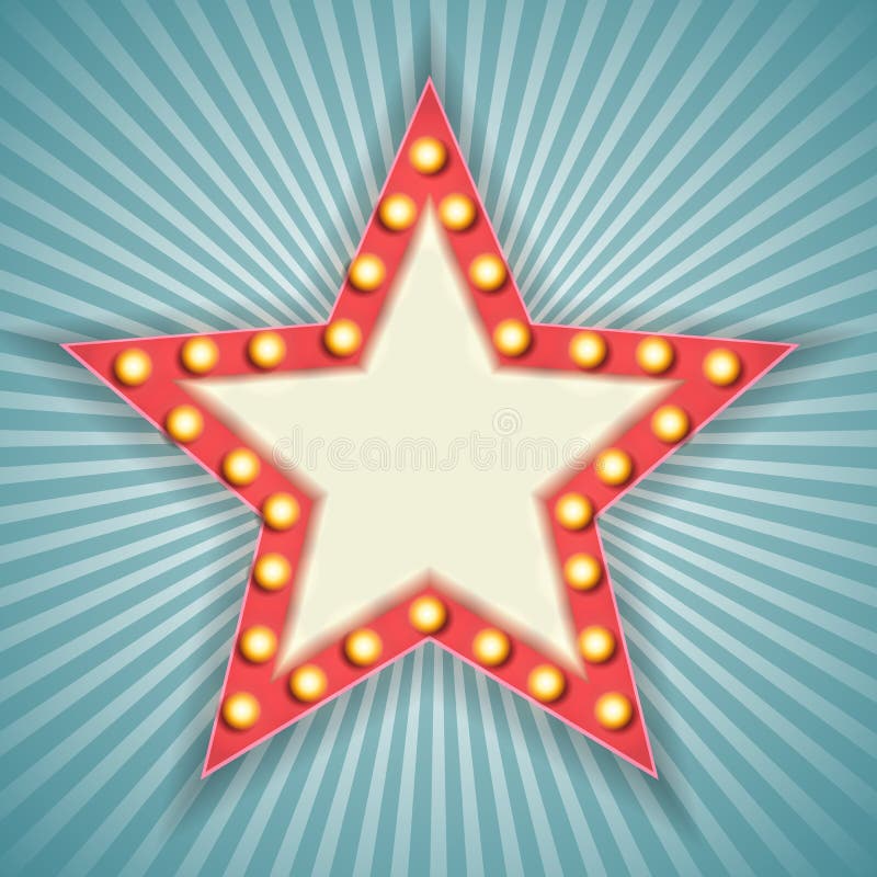 Vintage 3d Light Retro Star Frame. Vector Illustration Stock ...