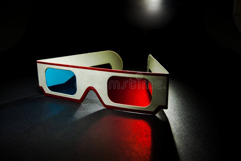 Paper 3d Glasses on Pink Background. Film Concept. Cinema in 3d ...