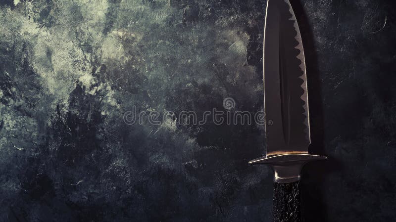 Vintage Dagger Knife on Dark Texture Surface Adds Dramatic Effect Stock ...