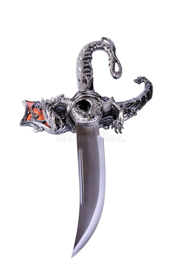 Ancient Fancy Curved Dagger Isolated Stock Image - Image of knife ...