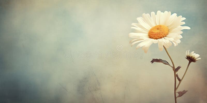 Vintage Daisy Flower on Textured Background with Copy Space. Generative ...