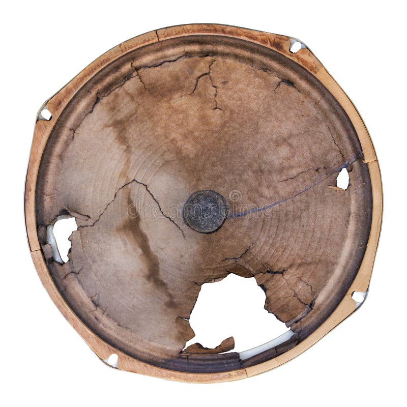 Vintage Damaged Large Full Range Speaker Stock Photo - Image of boom ...