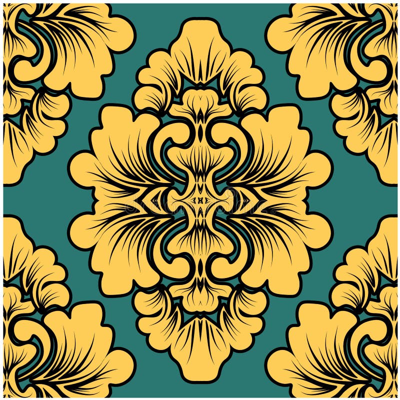 Vintage Damask Colorful Pattern. Vector Abstract Repeating Background ...
