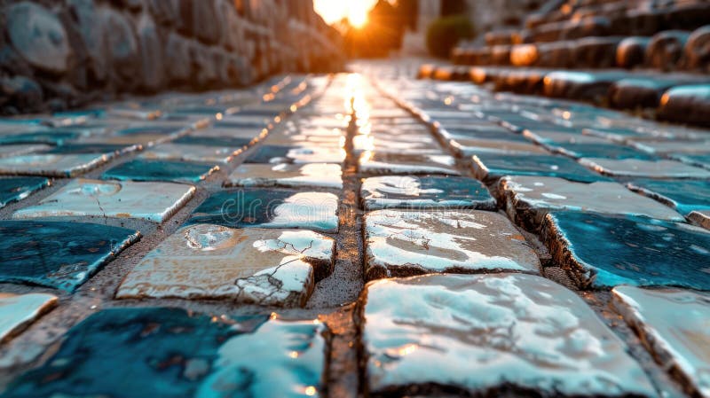 Vintage Damask Patchwork Tiles on Worn Cement Wall - Rustic Blue ...