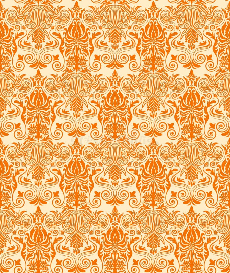 Vintage Damask Seamless Background. Floral Motif Pattern Stock ...