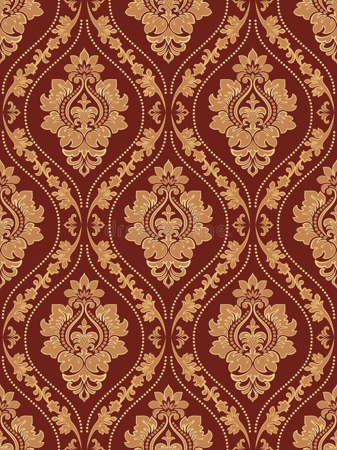 Vintage Damask Seamless Pattern. Vector Elegant Wallpaper Baroque Ornate Style. Stock Vector ...