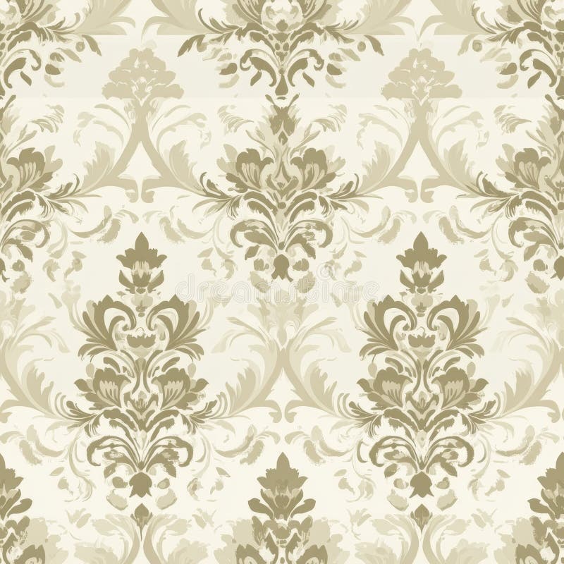 Vintage Damask Wallpaper Seamless Pattern in Muted Tones for Classic ...