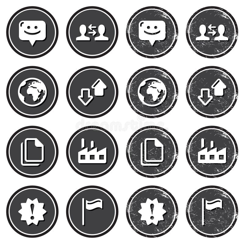 Web Navigation Icons on Retro Labels Set Stock Illustration ...