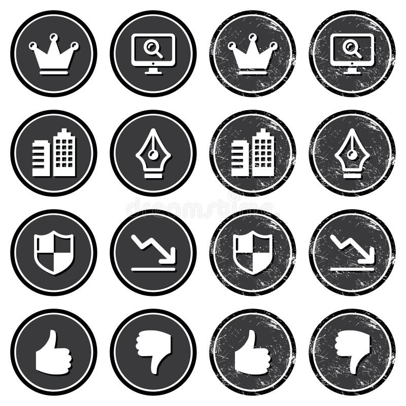 Contact Web and Internet Retro Icons Set Stock Illustration ...