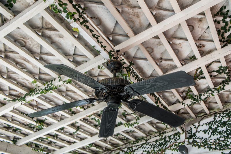 Vintage Dark Tone Ceiling Fan Stock Image - Image of cooling ...