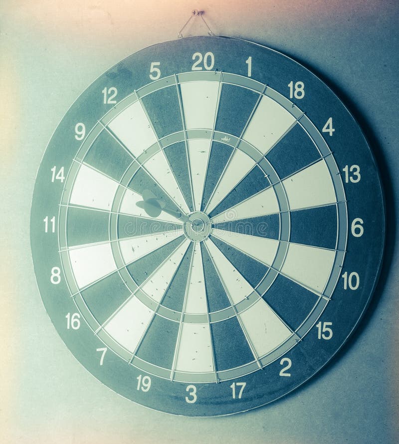 Vintage Dart Board on Dark Wall Stock Image - Image of goal, dart: 87093723