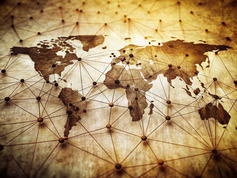 Vintage Data Visualization a Network of Connections Depicting ...