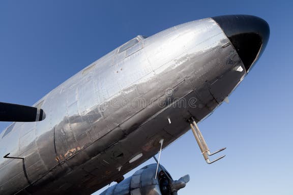 Vintage DC-2 Propeller Airplane Stock Image - Image of power, flying ...