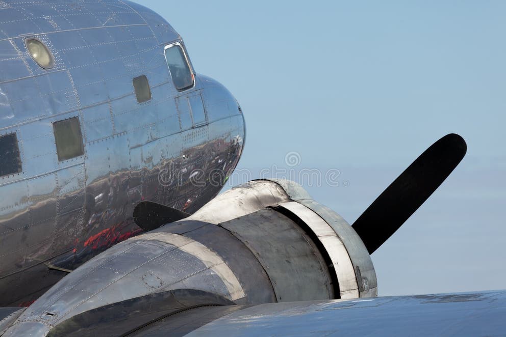 Vintage DC-2 Propeller Airplane Stock Image - Image of flight, airliner ...