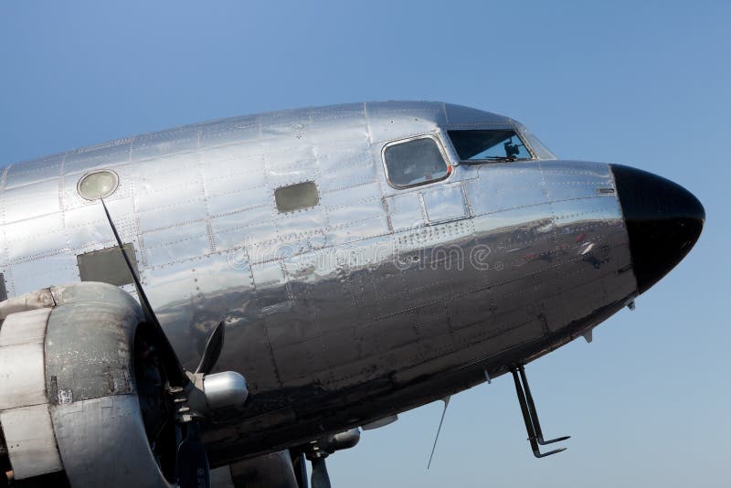 Vintage DC-2 Propeller Airplane Stock Image - Image of powerful, cargo ...