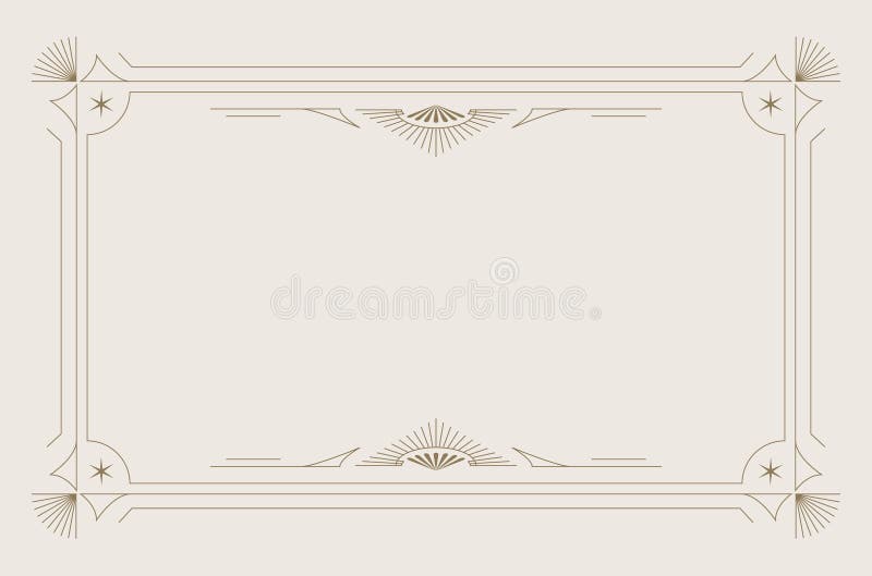 Vintage Deco Frame Banner. Abstract Decoration Template Stock Vector ...