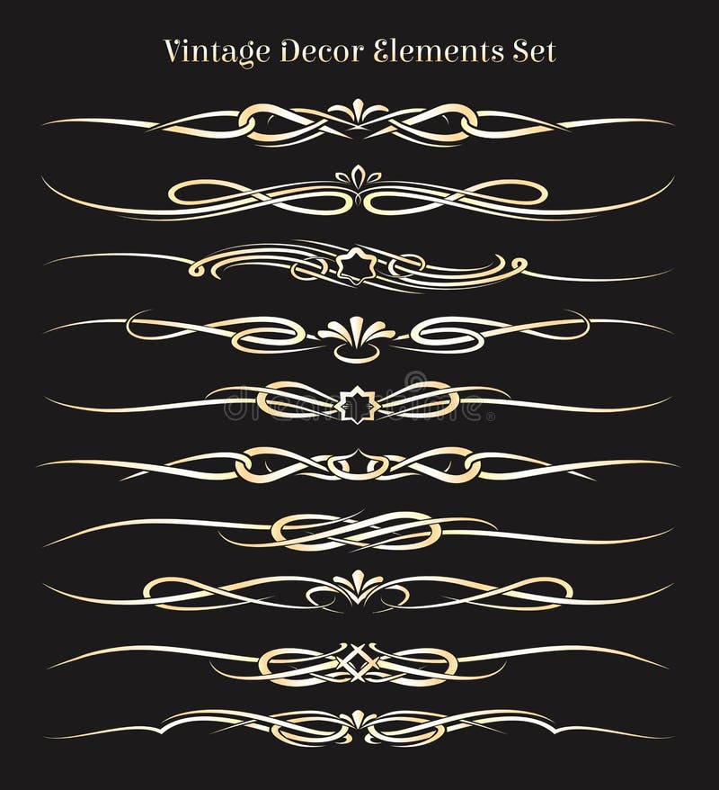 Vintage Decor Elements Set stock vector. Illustration of frame - 63890550