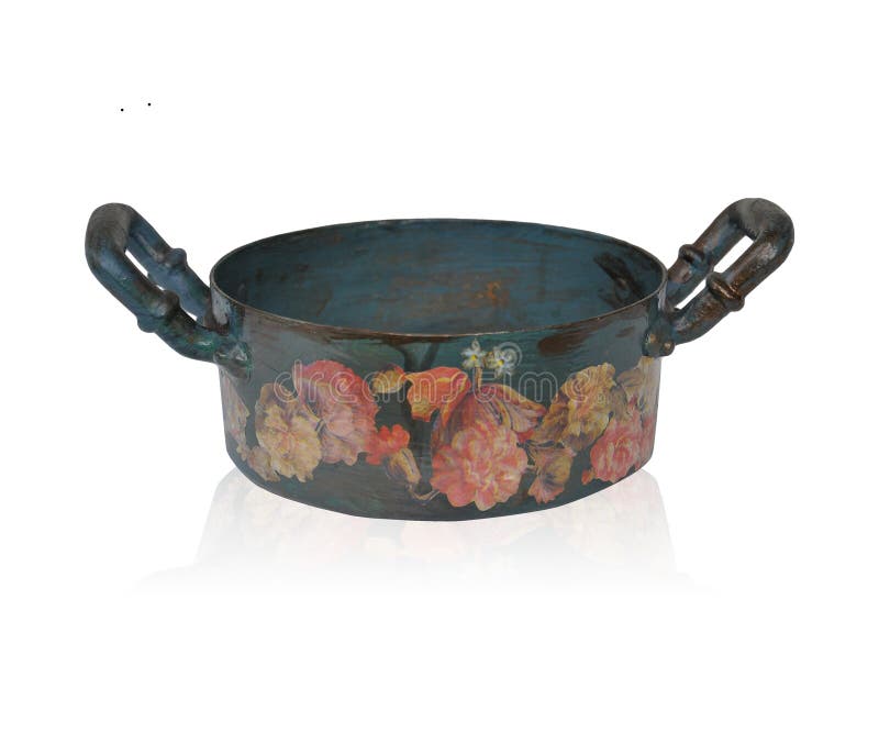 Vintage decorated pot stock photo. Image of utensil, domestic - 16807500