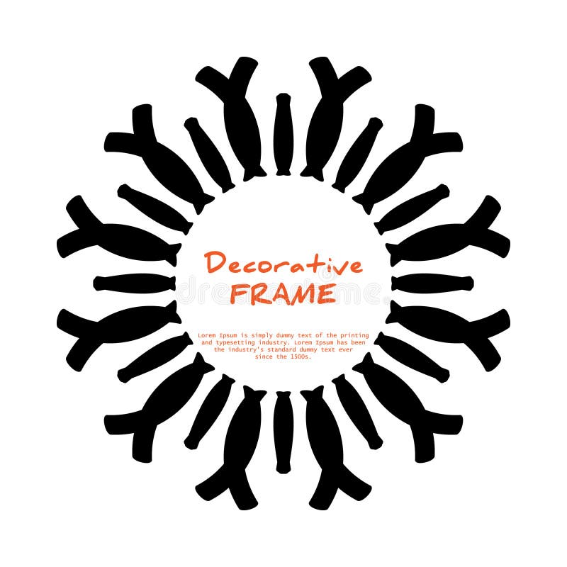 Vintage Decorative Black Frame, Stylized Sun Rays Element. Vector ...