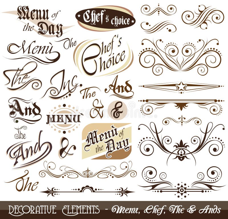 Vintage Decorative Calligraphic Elements Stock Vector - Illustration of ...
