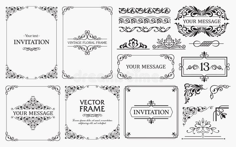 Decorative Flourish Border Corner Stock Illustrations – 22,467 Decorative Flourish Border Corner ...