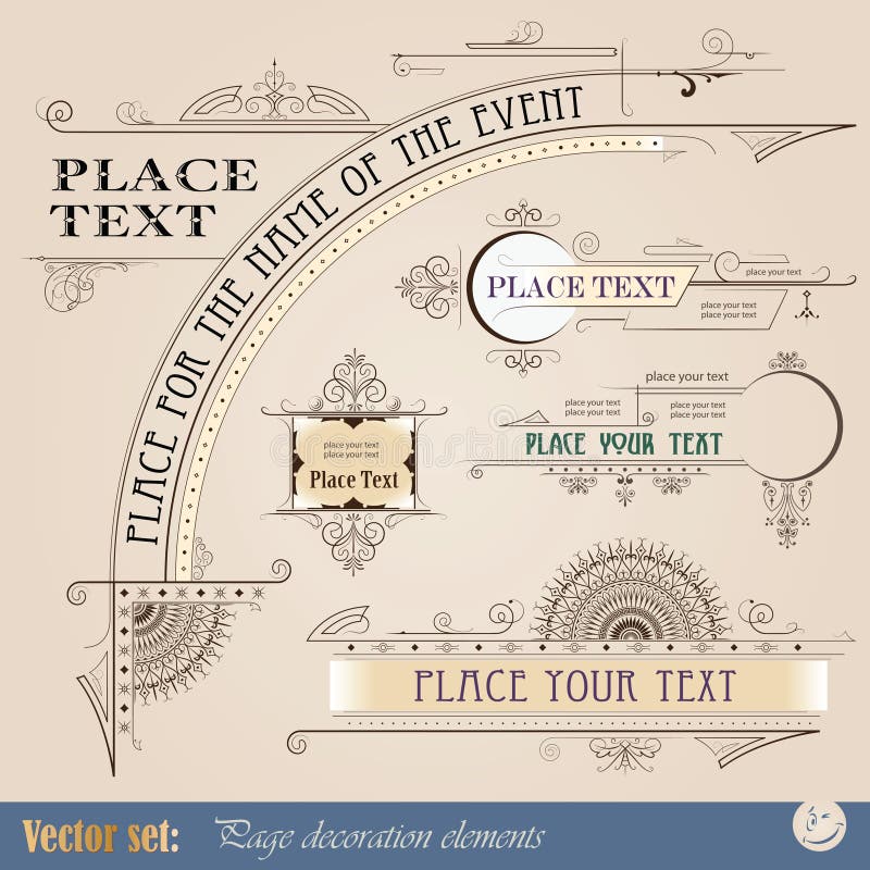 Vintage Decorative Elements Stock Vector - Illustration of document ...