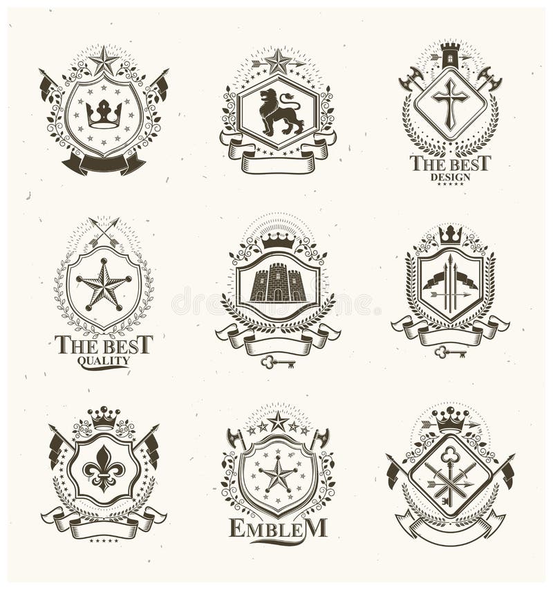 Decorative Emblems of Quality Stock Vector - Illustration of badge ...