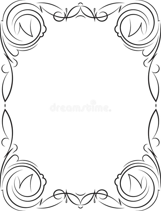 Vintage Decorative Frame. Black and White Illustration. Stock ...