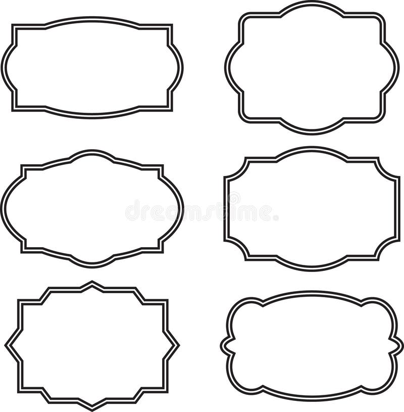 Vector Set Vintage Labels and Frame. Stock Illustration - Illustration ...