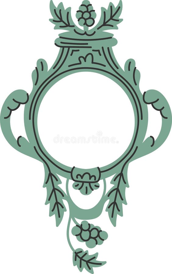 Vintage Decorative Frame Mirror Stock Illustration - Illustration of ...