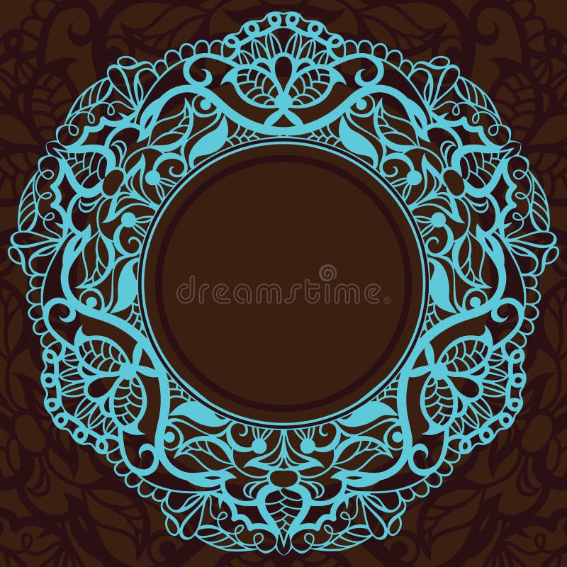 Vintage Decorative Frame in a Square. Turquoise in Stock Vector ...