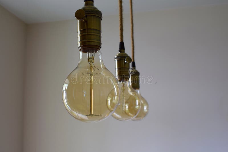 Vintage Decorative Incandescent Lamp Close-up Stock Image - Image of ...