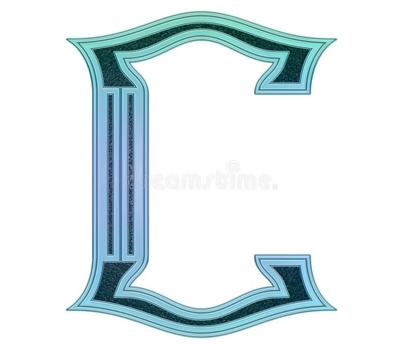 Vintage Decorative Letter Isolated on White Background. Custom Font ...