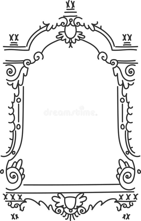 Vintage Decorative Lined Frame Stock Illustration - Illustration of ...